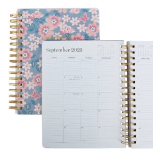 momAgenda Desktop 2024 Spiral Day Planner | July 2023 - December 2024 | Daily Monthly Unique Week-At-A-View Layout. (Botanical Garden)