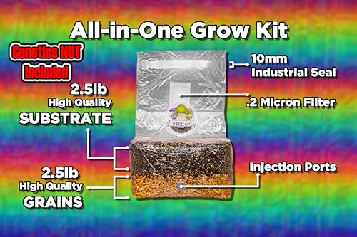 Booming Acres | The Magical 5lb All-in-One Mushroom Grow Bag | Mushroom Grow Kit | Harvest Your own Happiness | Discover The Magic of Growing Mushrooms - 5lb Grow Bag Mushroom Starter Kit