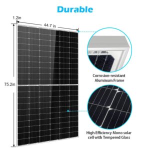 SUNGOLDPOWER 10pcs 450W Monocrystalline Solar Panel,Grade A Solar Cell, Waterproof IP67,High Efficiency PV Module for RV,Home,House,Boat,Farm,Off Grid and On Grid System (10 Pack of 450W),Black