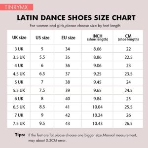 TINRYMX Womens Latin Dance Shoes Sequin Mesh Ballroom Salsa Tango Party Wedding Dance Shoes, DY105-Black-7cm-Rubber Sole,6.5 (M) US