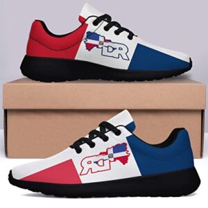 Dominican Republic Flag Shoes Mens Womens Running Shoes Athletic Casual Tennis Sneakers Walking Golf Gym Shoes Black Size 9.5