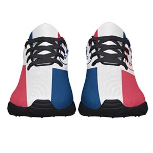 Dominican Republic Flag Shoes Mens Womens Running Shoes Athletic Casual Tennis Sneakers Walking Golf Gym Shoes Black Size 9.5