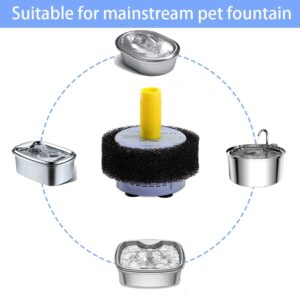 6 Pieces Pet Fountain Filter Pet Water Round Foam for Cat Drink Fountain Cat Water Sponge Cat Fountain Black Sponge Replacement Keep Water Clean Healthy