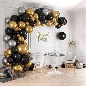 Dazzle Bright 100 PCS Metallic Gold Balloons Latex Balloons Different Party Balloon Kit for Balloon Garland Arch Birthday Party Graduation Baby Shower Wedding Holiday Decoration(18-12-10-5 Inch)