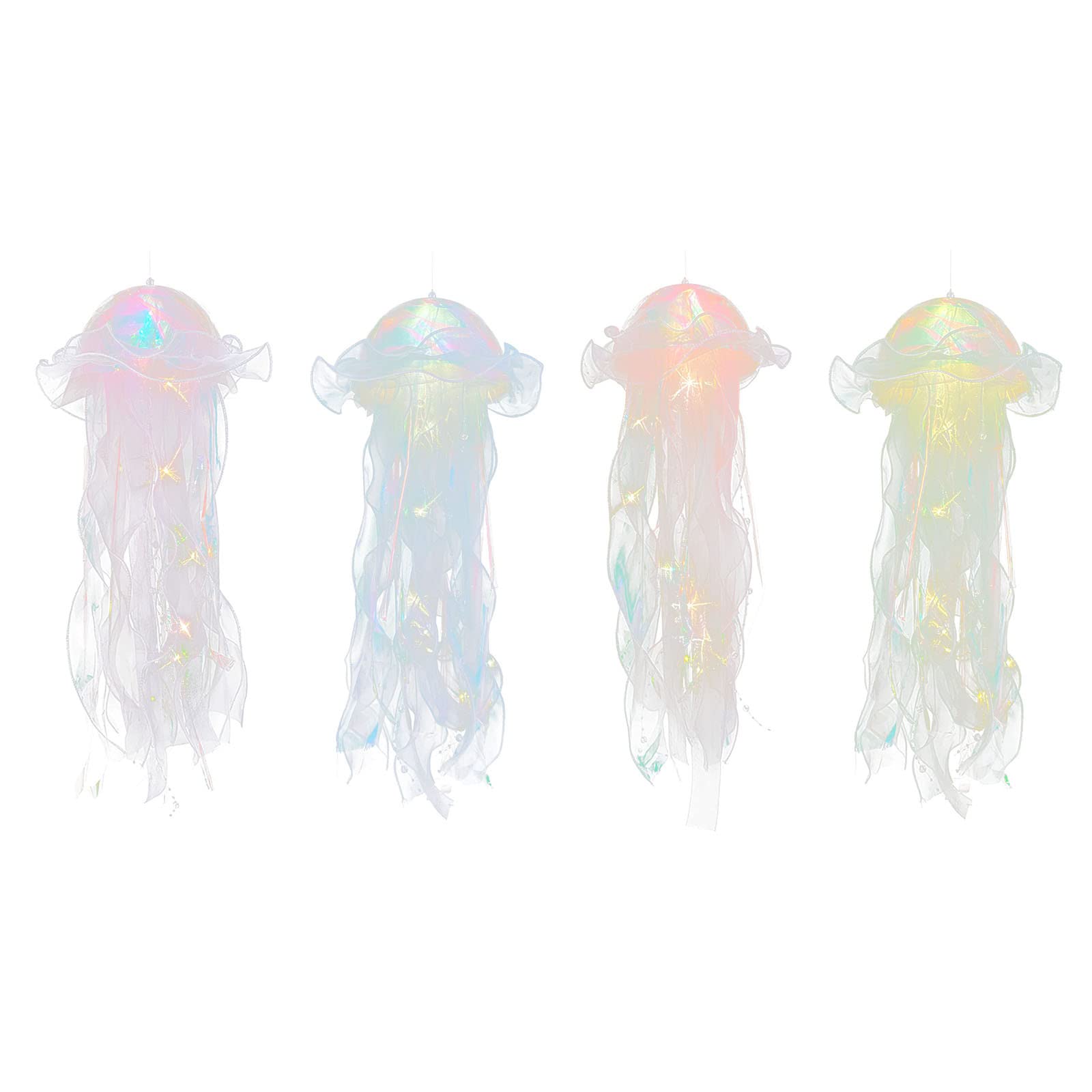 4 PCS Jellyfish Lantern Hanging Decoration, (21'' High) Jelly Fish Decorations, Pink Jellyfish Lanterns for Holiday Decoration, Party Hanging, Bedroom Hanging