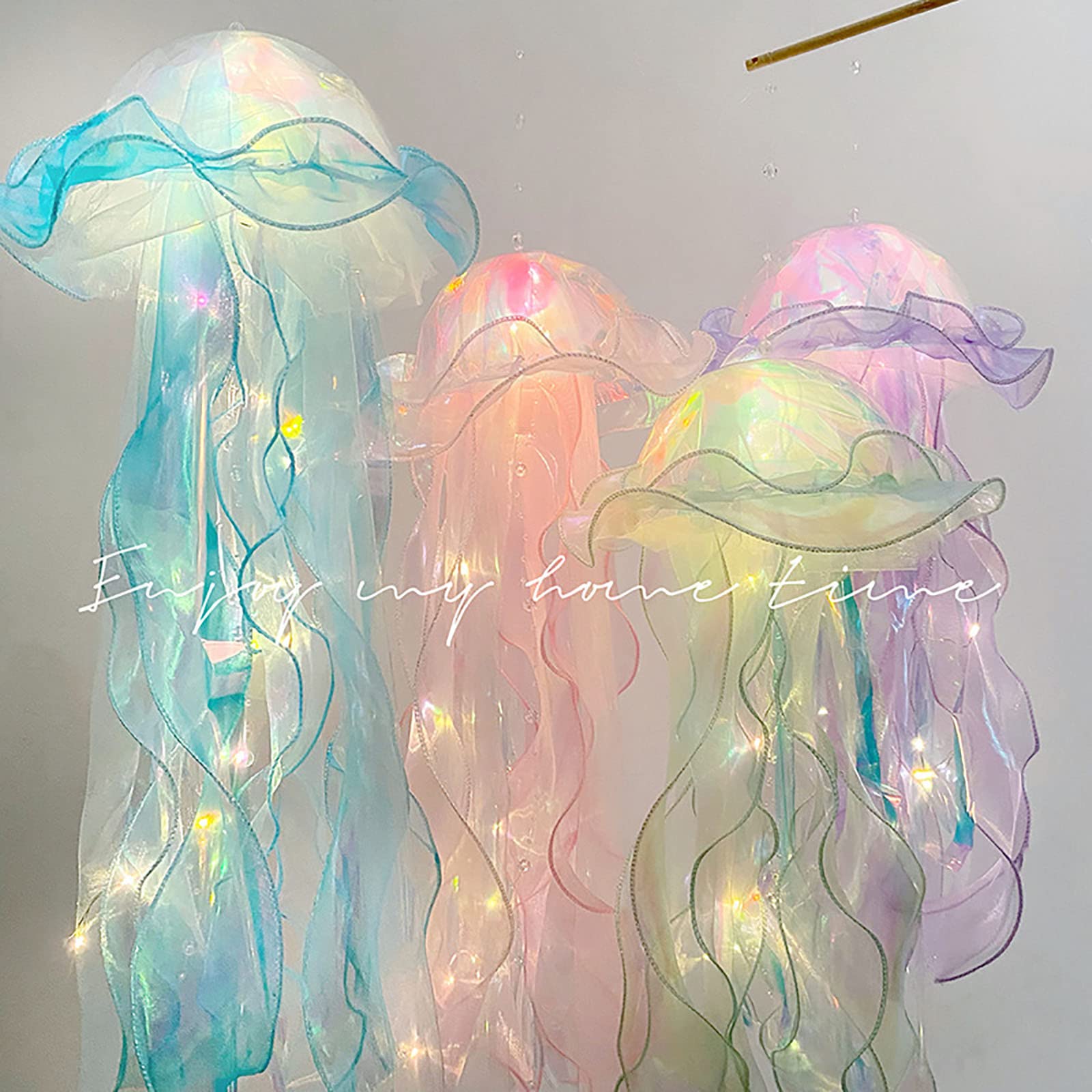 4 PCS Jellyfish Lantern Hanging Decoration, (21'' High) Jelly Fish Decorations, Pink Jellyfish Lanterns for Holiday Decoration, Party Hanging, Bedroom Hanging