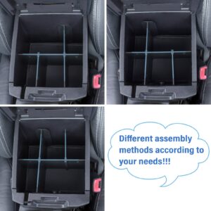 JKCOVER Center Console Dividers Organizer Compatible with Toyota Tacoma 2016-2021 2022 2023 Accessories,Insert Box ABS Secondary Storage