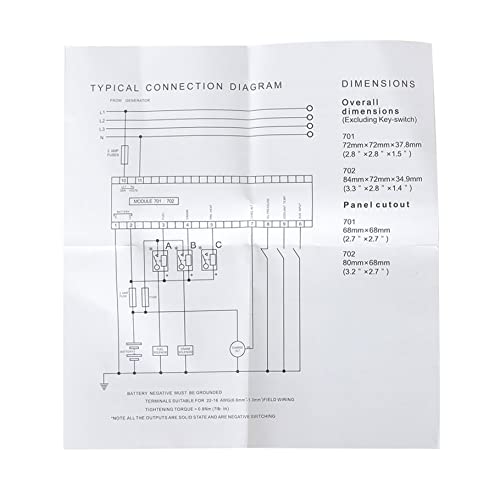 Timunr DSE702K-AS Generator Controller with Key, Generator Accessory Self Start Control Generator Controller