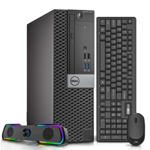 dell optiplex 5050 desktop computers pc, 32gb ram ddr4 512gb m.2 nvme ssd, ax200 built-in wifi 6, bluetooth 5.2 hdmi, i5-6500 3.2ghz, dual monitor support, rbg speaker, refurbished computer (renewed)