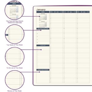 Appointment Book 2024-2025 /Planner - Weekly Appointment Book, JUL 2024 - JUN 2025, 8.5" x 11", Daily/Hourly Planner with 15-Minute Interval, Purple