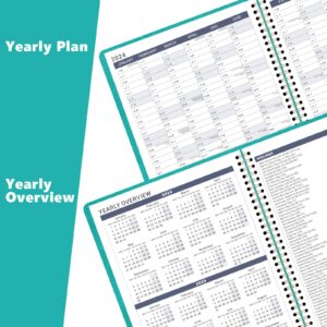 2024 Weekly Appointment Book & Planner - Large 2024 Daily Hourly Planner, January 2024 - December 2024, 8.5" x 11", 2024 Appointment Book with 15-Minute Interval + Thick Paper + Pocket - Turquoise