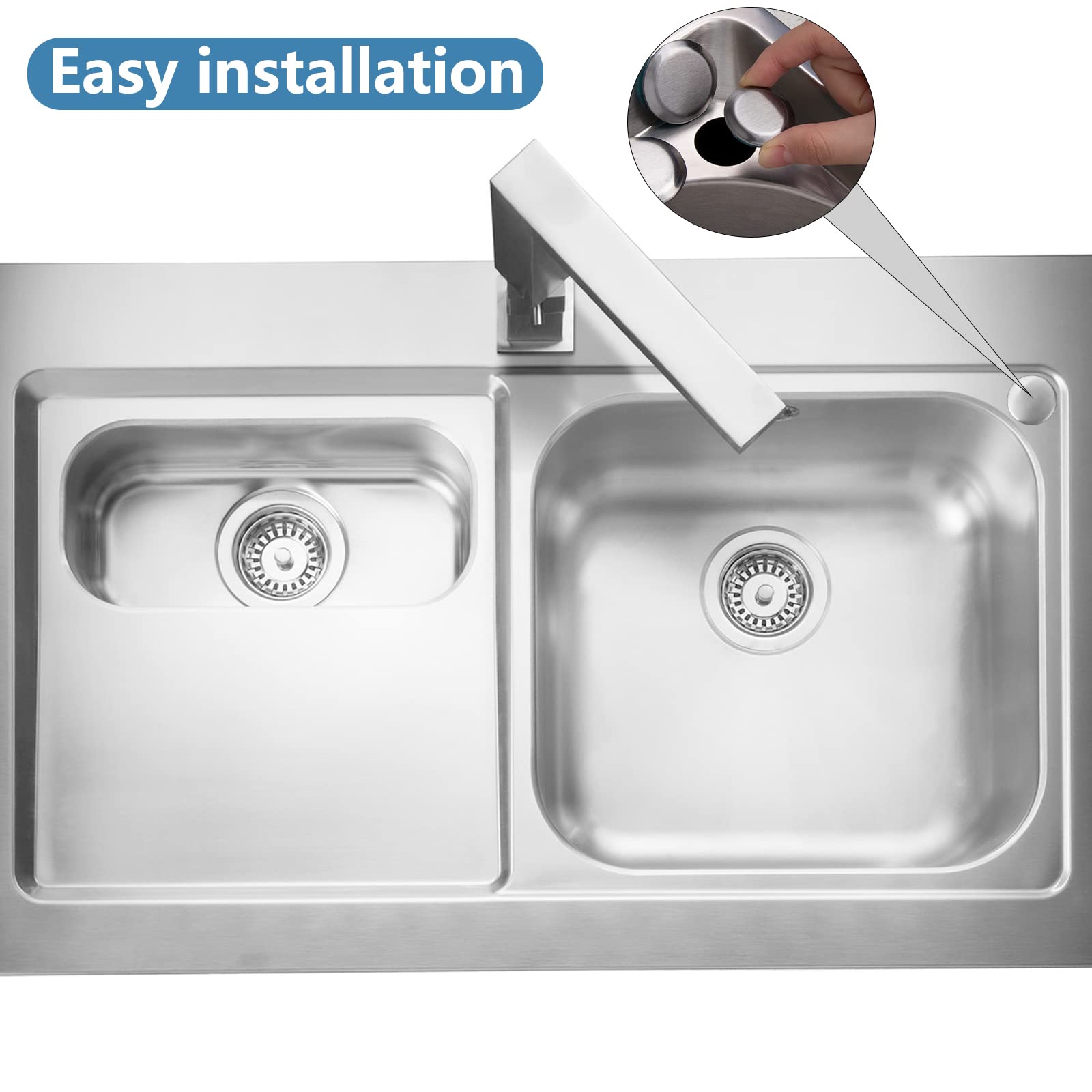 1 Piece Kitchen Sink Hole Cover Stainless Steel Faucet Hole Cover Fit for 1.2 to 1.6 Inch in Diameter Sink Hole