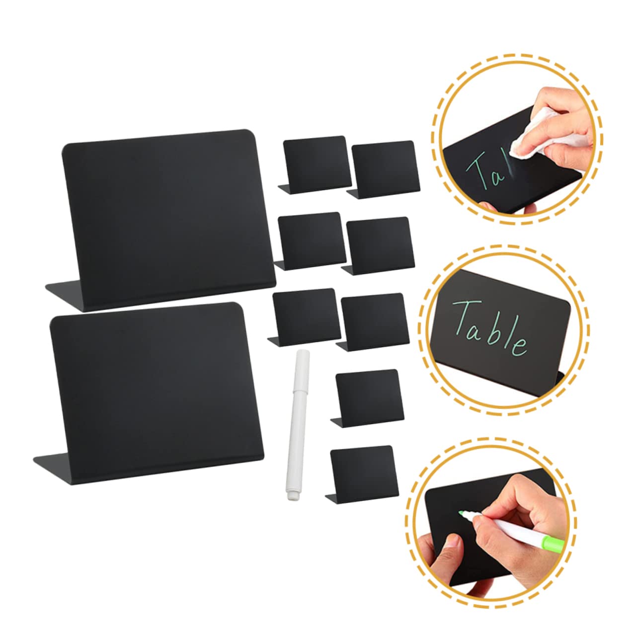 Veemoon 1 Set Rewritable Small Blackboard Mini Chalkboard Signs Small Blackboard Sign Chalk Labels Food Decor Easel Menu Board Mini Chalkboard Label Mini Blackboard Sign Message Sign Notes