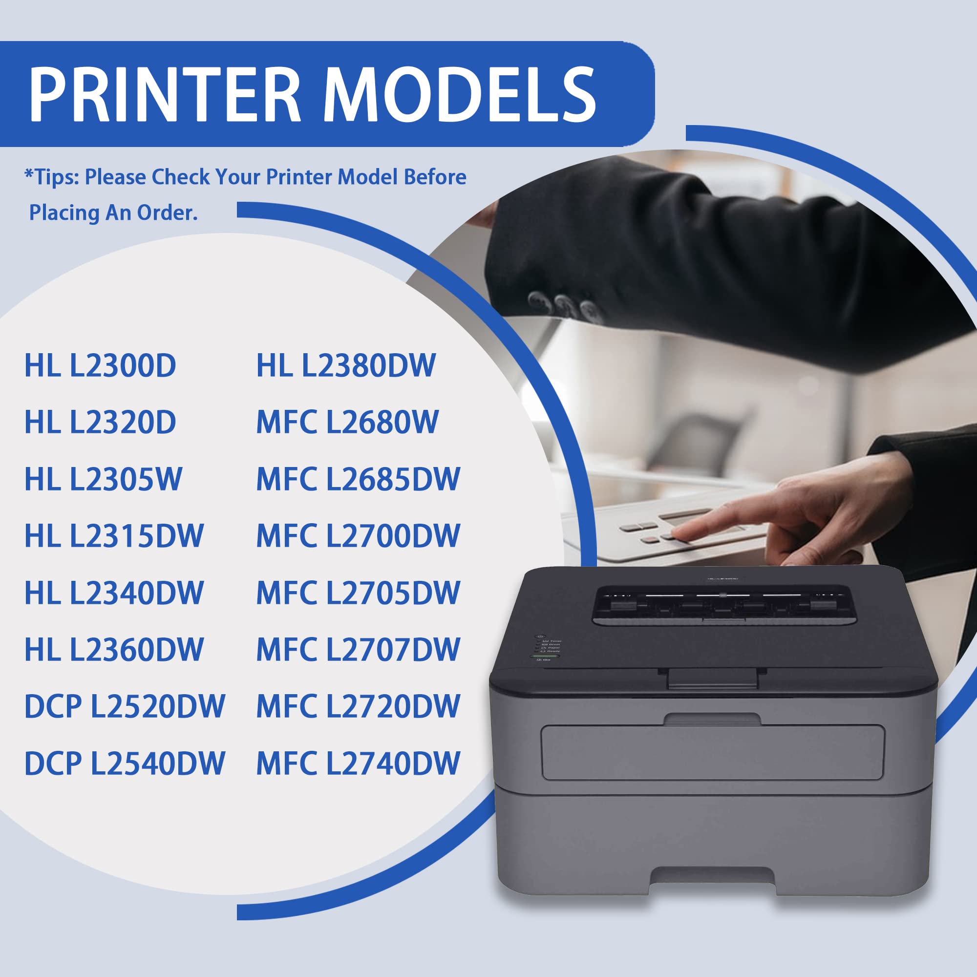 TN630 Toner Cartridge Replacement for Brother TN630 TN-630 to Use with HL-L2320D HL-L2360DW HL-L2340DW HL-L2380DW DCP-L2540DW MFC-L2740DW Printer (Black,1 Pack)