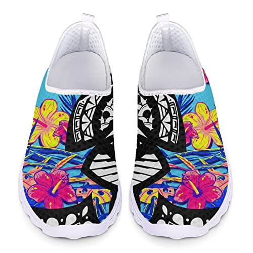 Summer Aesthetic Floral Shoes for Women Slip Resistant Athletic Shoes Without Laces for Youth Running Shoes Work Travel Lightweight Breathable Slip On Sneakers with Arch Support Mesh Slip On Shoes