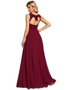 ever-pretty women's sweetheart chiffon sleeveless chiffon bridesmaid dress burgundy us4