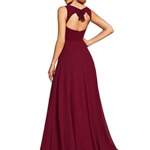 Ever-Pretty Women's Sweetheart Chiffon Sleeveless Chiffon Bridesmaid Dress Burgundy US4