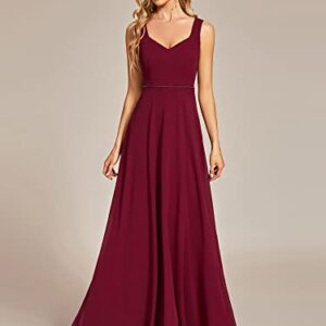 Ever-Pretty Women's Sweetheart Chiffon Sleeveless Chiffon Bridesmaid Dress Burgundy US4