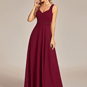 Ever-Pretty Women's Sweetheart Chiffon Sleeveless Chiffon Bridesmaid Dress Burgundy US4