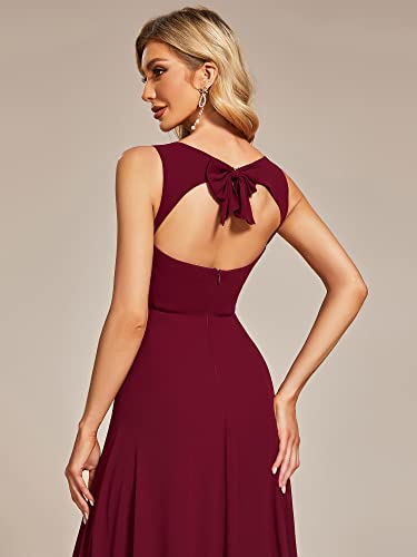 Ever-Pretty Women's Sweetheart Chiffon Sleeveless Chiffon Bridesmaid Dress Burgundy US4