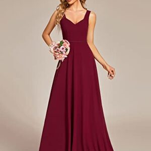 Ever-Pretty Women's Sweetheart Chiffon Sleeveless Chiffon Bridesmaid Dress Burgundy US4