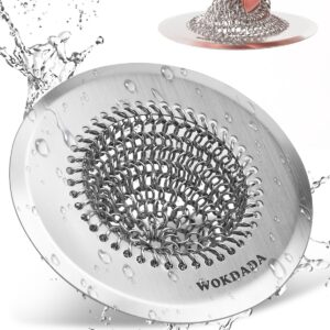 Sink Drain Strainer, Reversible Mesh Sink Strainer with 304 Stainless Steel, Wokdada Revolutionary Anti-Rust Kitchen Sink Strainer Food Catcher for Garbage Disposal Without Clogging