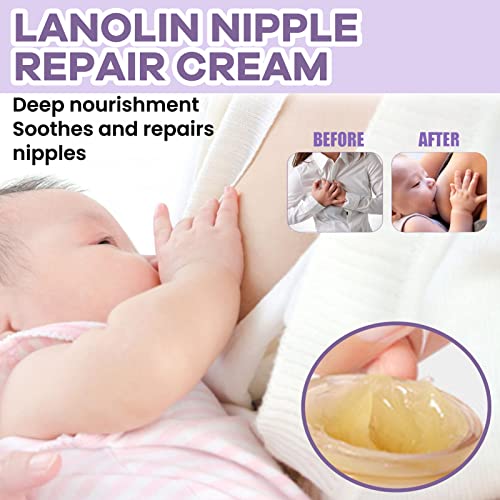 Organic Nipple Balm, 30g, Lanolin Nipple Butter Gentle Moisturizing Prevent Chapping Baby Nipple Repair Cream for Nursing Mom Lactating Mother