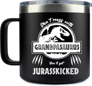 edizzone funny grandpa mug (grandpasaurus) grandpa gifts - best grandpa birthday gifts - gifts for grandpa from granddaughter grandson - great grandpa gift for fathers day