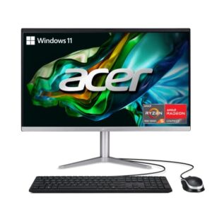 Acer Aspire C24-1300-UR32 AIO Desktop | 23.8" Full HD IPS Display | AMD Ryzen 5 7520U Quad-Core Processor | AMD Radeon 610M Graphics | 8GB LPDDR5 | 512GB PCIe SSD | Wi-Fi 6E | Windows 11 Home,Black