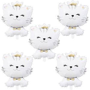 5pcs cat foil balloon large cute cat kitten balloons for birthday baby shower wedding kids pet themed cartoon party decoration supplies