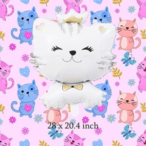 5Pcs Cat Foil Balloon Large Cute Cat Kitten Balloons for Birthday Baby Shower Wedding kids Pet Themed Cartoon Party Decoration Supplies