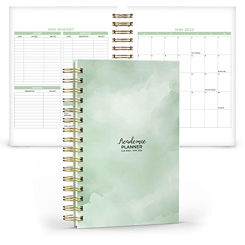 Academic Planner June 2023-April 2024 with Study Tips, Workout Tracker, Motivational Quotes, and Affirmations - Boost Your Productivity and Achieve Your Goals-Small Size