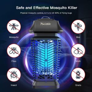 Bug Zapper Outdoor, Electric Mosquito Zapper Indoor, 20W/4200V, IPX4 Waterproof, Fly Zapper, Fly Traps, Plug-in Mosquito z Lamp for Home, Patio, Garden, Camp (Black)