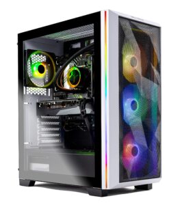 skytech gaming chronos gaming pc desktop – intel core i7 12700f 2.1 ghz, nvidia rtx 4070, 1tb nvme ssd, 16gb ddr4 ram 3200, 750w gold psu, 240mm aio, 11ac wi-fi, windows 11 home 64-bit,white