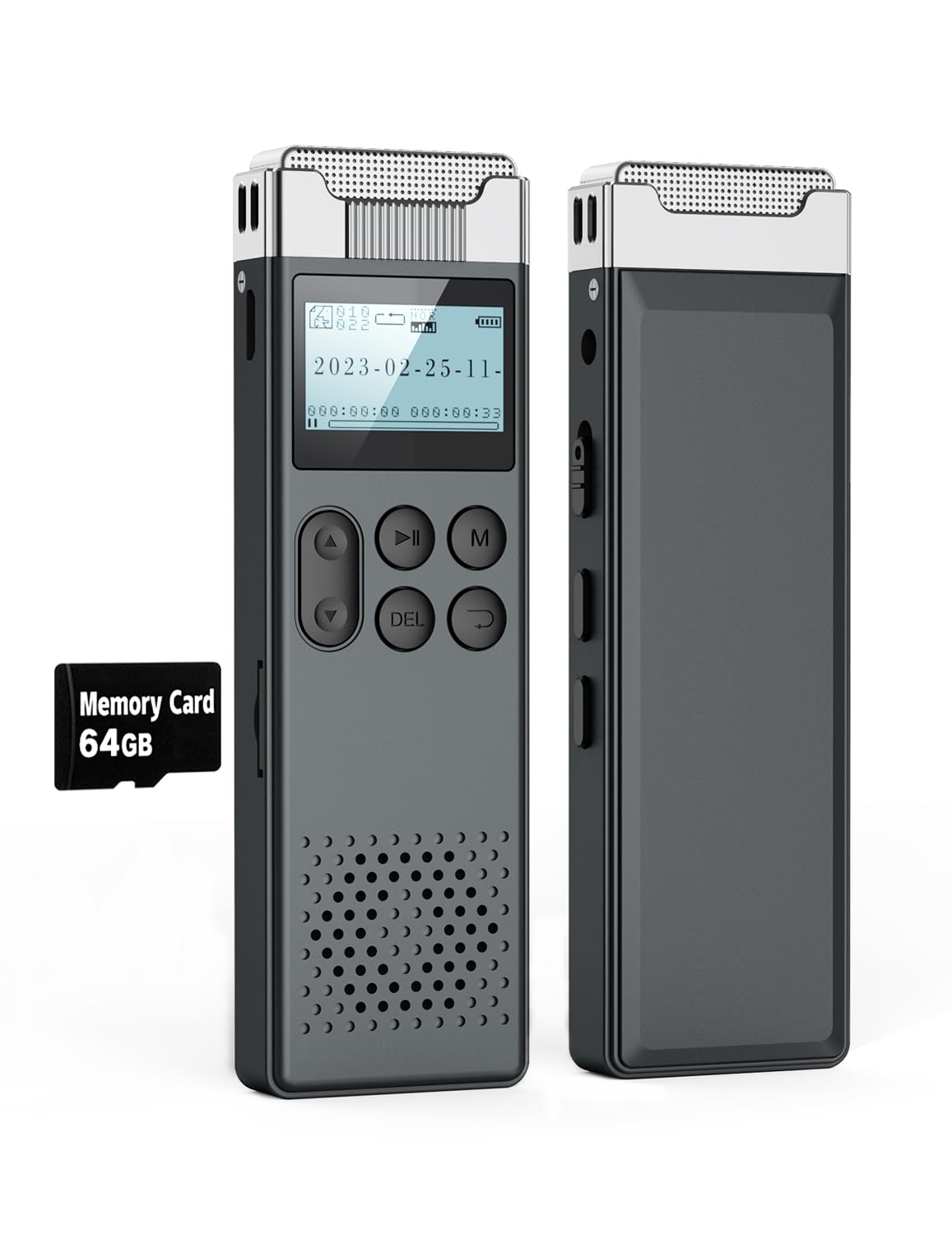 80GB Digital Voice Activated Recorder with Playback - Audio Voice Recorder for Lectures Meetings, Recording Device Dictaphone Sound Tape Recorder with Password & Card Reader