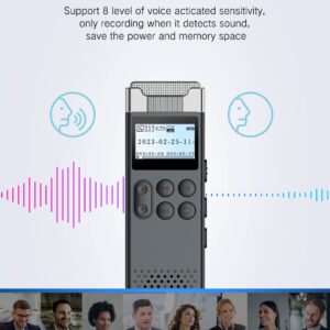 80GB Digital Voice Activated Recorder with Playback - Audio Voice Recorder for Lectures Meetings, Recording Device Dictaphone Sound Tape Recorder with Password & Card Reader