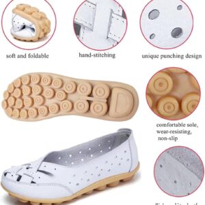 Orthopedic Loafers in Breathable Leather, Jaliane Orthopaedic Loafers in Breathable Leather for Women (White,6.5)