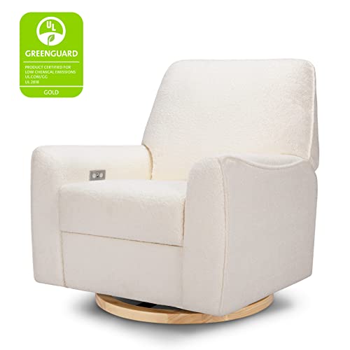 Nursery Works for Babyletto, Sunday Power Recliner and Swivel Glider in Chantilly Sherpa, Greenguard Gold Certified and CertiPUR-US® Certified