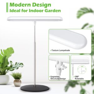 FOXGARDEN- Grow Light, Full Spectrum Desktop Grow Lamp with Base, Bright LED Plant Light with Auto On/Off Timer 4/8/12H, 4 Dimmable Brightness, Height Adjustable, Ideal for Indoor Plants