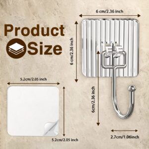 UYCCIMB Acrylic Adhesive Hooks for Hanging Heavy Duty 44lb(Max),Coat and Towel Hooks,Wall Hooks Waterproof and Oilproof for Bathroom,Kitchen and Home Sticky Hooks (Transparent, 8 Pack)