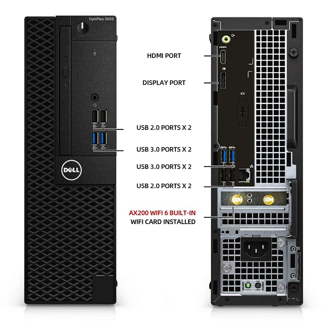 Dell OptiPlex 3050 Desktop Computers PC and KOORUI 24 inch Monitor Bundle, 32GB Ram 512GB M.2 NVMe SSD, Built-in WiFi 6,Bluetooth 5.2, i5-6500 3.2GHz, Windows 10 Pro (Renewed)