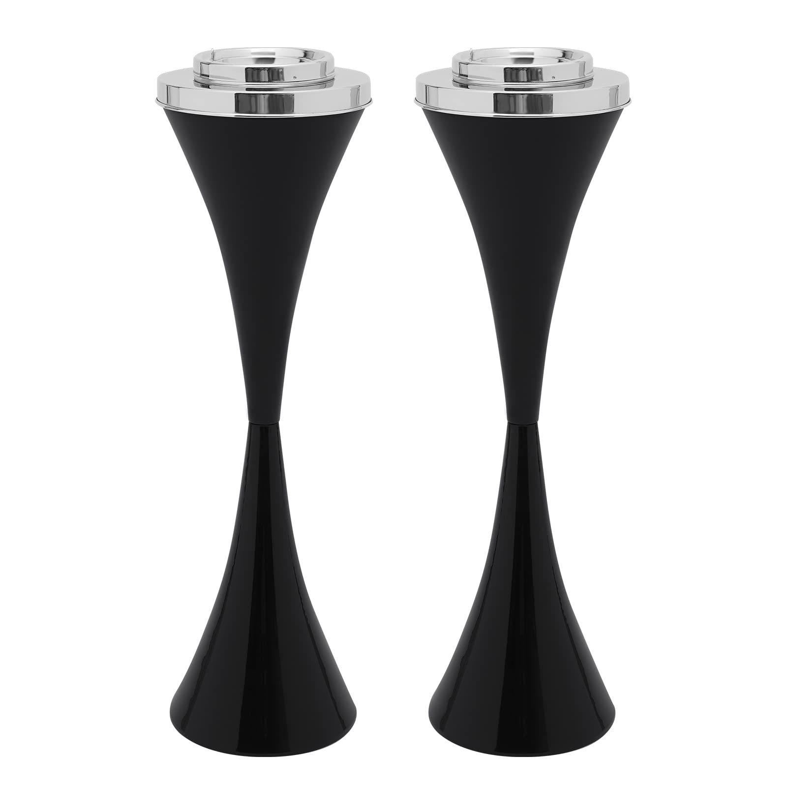 2 Pcs Floor Standing Outdoor Ashtray Modern Windproof Ashtray with Lid Large & Tall Outside Ashtrays Cigar Container Ash Tray for Outside Patio Home Office Indoor, Black