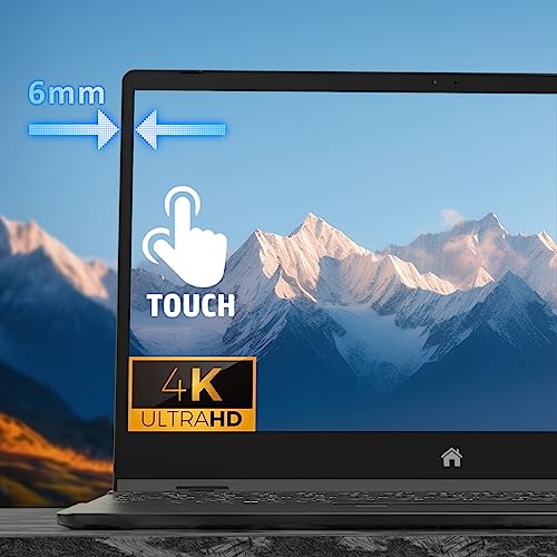 Auusda Laptop Computer Touchscreen 2 in 1 Convertible with 12GB DDR5 512GB NVMe, Intel N95 Up to 3.40 GHz, 14.1" 3840×2160 IPS LCD, BK, Fingerprint Unlock, Cooling Fan, USB-C, USB-A, Windows 11 Pro