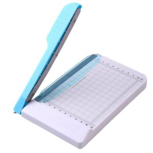 paper cutter mini paper trimmer guillotine cutter 6 inch (155mm) grid line panel scale paper cutter for craft paper photos cards scrapbooking office home supplies