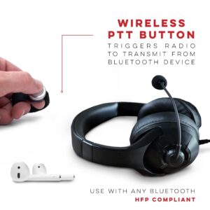 BTECH BS-PTT Wireless PTT (Push-to-Talk) Device - Compatible with GMRS-PRO Radios and HFP Bluetooth Headsets for Effortless Wireless Communication