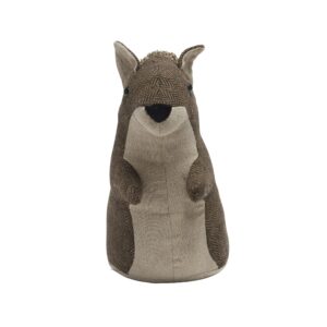 Elements Squirrel Weighted Fabric Door Stopper, Polyester,Brown