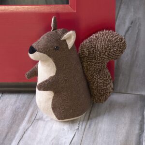 Elements Squirrel Weighted Fabric Door Stopper, Polyester,Brown