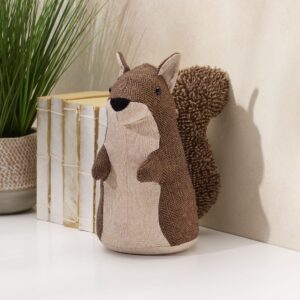 Elements Squirrel Weighted Fabric Door Stopper, Polyester,Brown