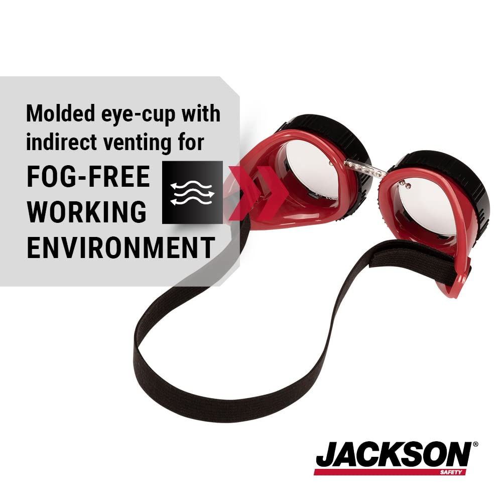 Jackson Safety Cutting Goggles - Anti Fog - Retro Eye Cup Style - Clear - for Welding and Cutting - FR Strap