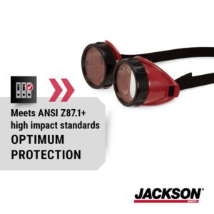 Jackson Safety Cutting Goggles - Anti Fog - Retro Eye Cup Style - Clear - for Welding and Cutting - FR Strap